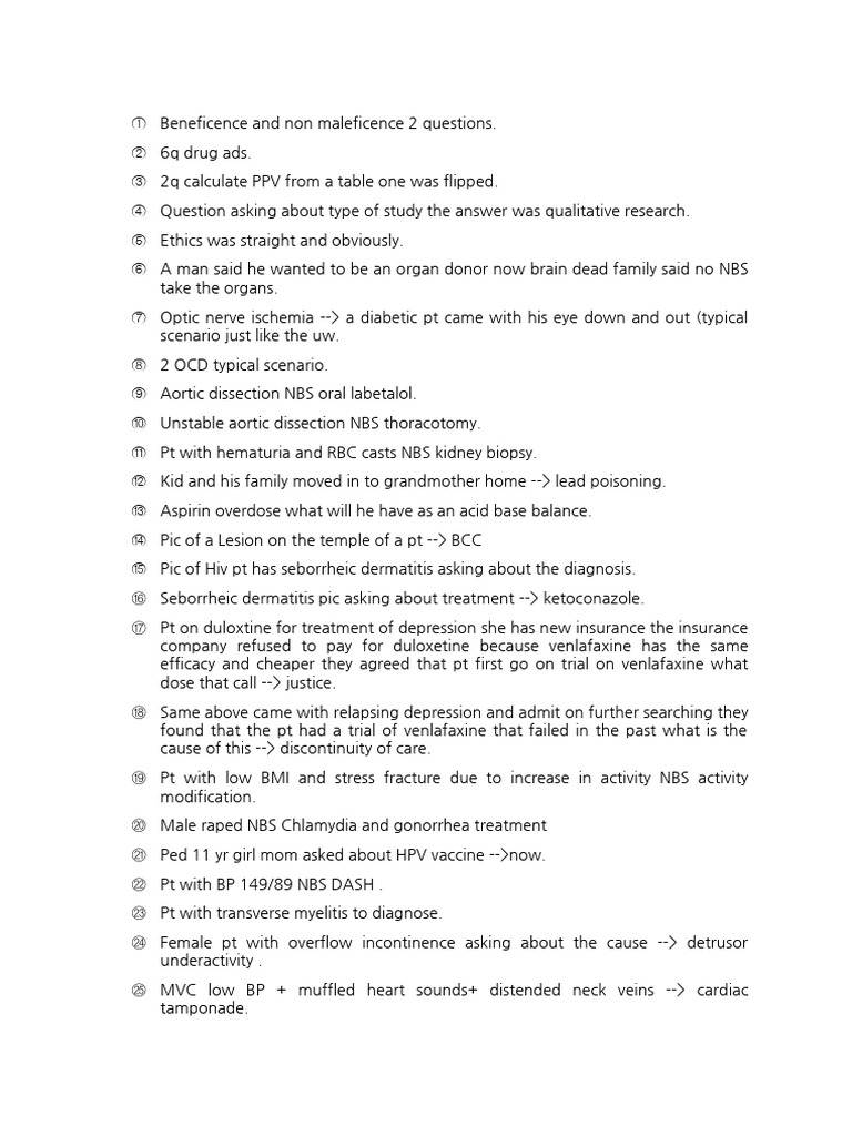 Medical Scenarios and Treatment Guidelines | PDF | Diseases And ...