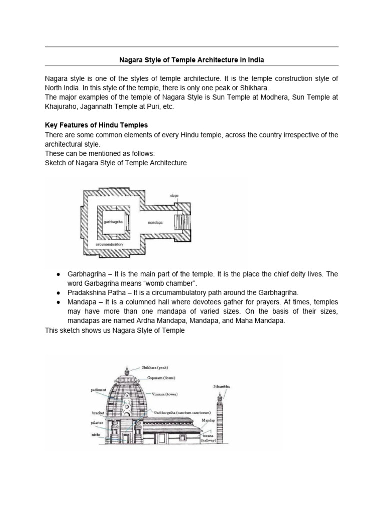 Nagara Style of Temple Architecture | PDF | Temple