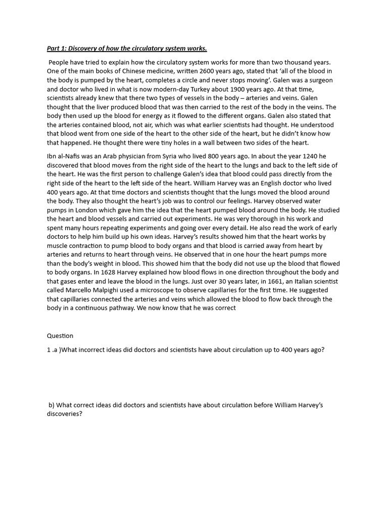 The Circulatory System Story | Download Free PDF | Heart | Vein