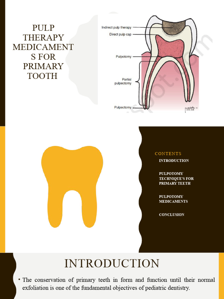 Pulp Therapy Medicaments For Primary Tooth | PDF | Medical Specialties ...