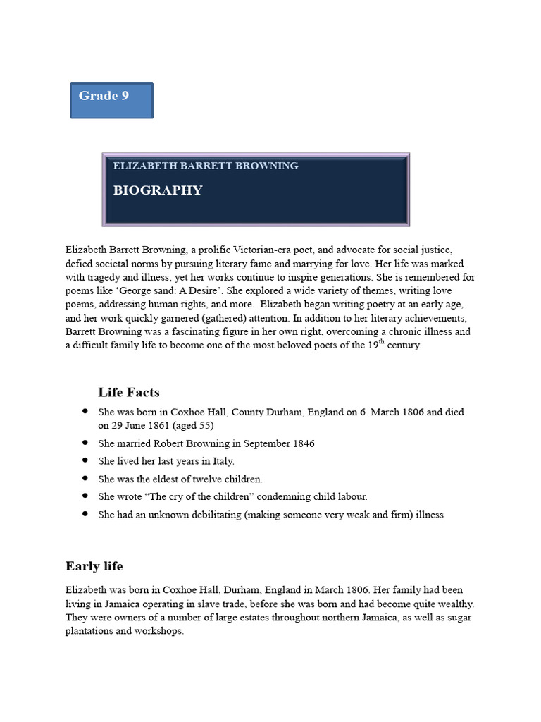 Sonnet 43 Analysis and Biography of Elizabeth Browning | PDF
