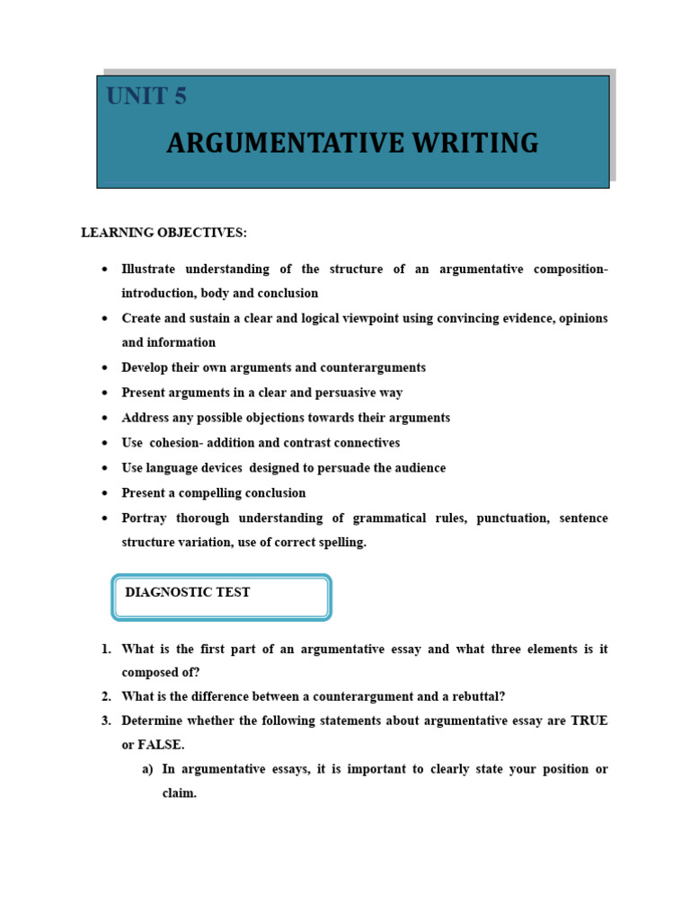 Argumentative Essay Writing Guide | PDF | Essays | Argument
