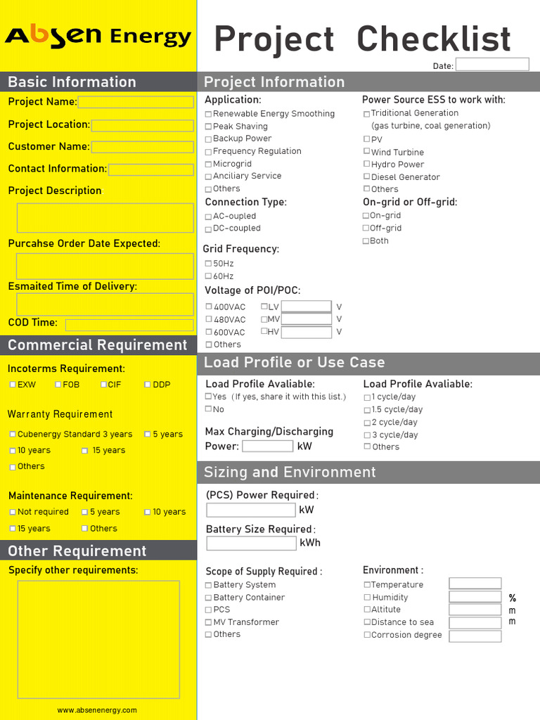 Absen Project Checklist 1 | PDF | Electrical Grid | Off The Grid