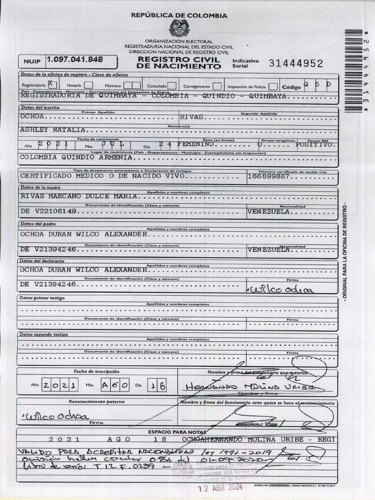 RN Reg Venezuela Ashley Ochoa | PDF