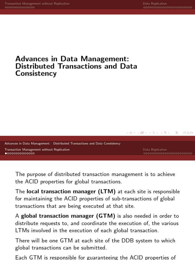 Distributed Transaction Management Slides | Download Free PDF | Replication (Computing ...