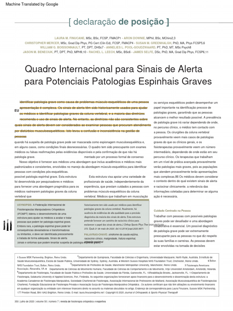 Finucane Et Al 2020 International Framework For Red Flags For Potential ...