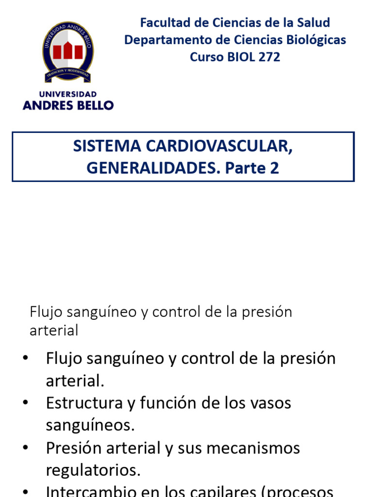 Clase 6 Cardio 2 BIOL 272 2024 | PDF | Coagulación | Presión sanguínea
