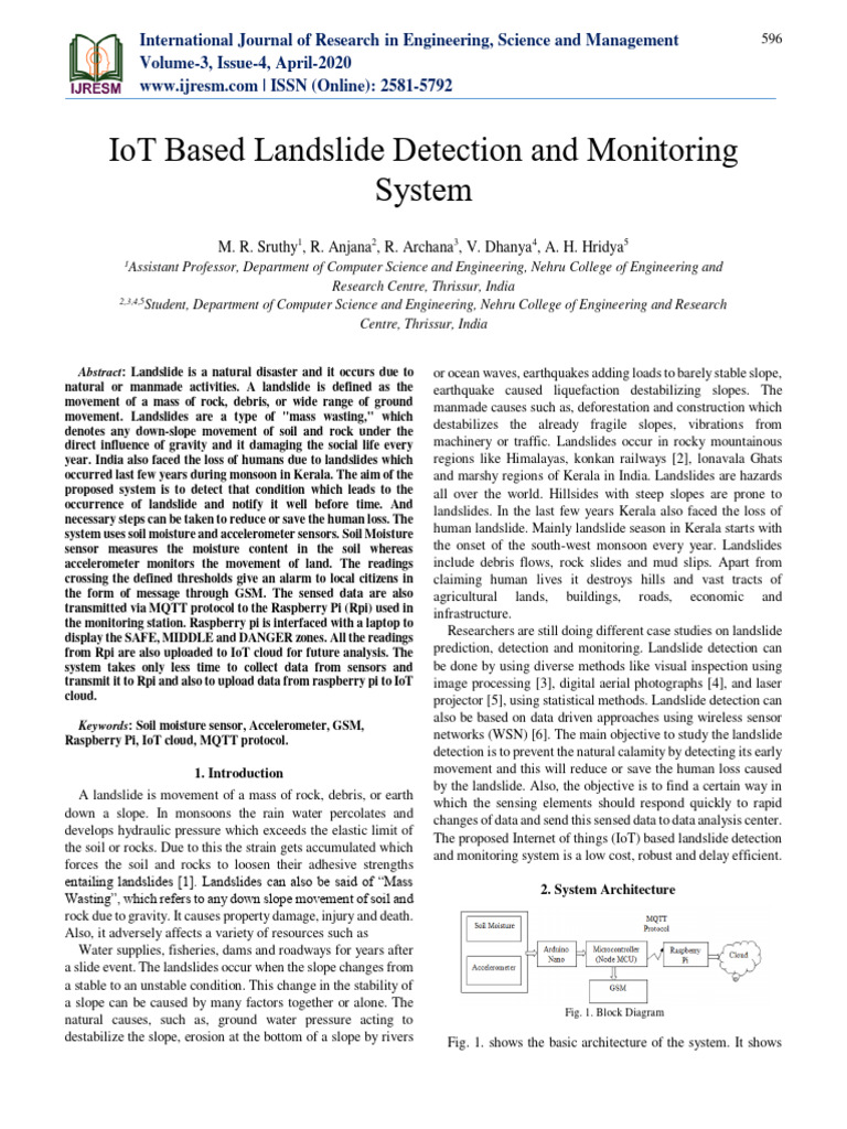 Iot Based Landslide Detector | PDF | Arduino | Landslide