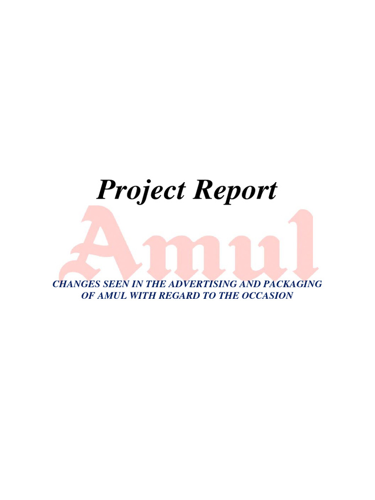 1636567544-amul-project-report - Copy | PDF