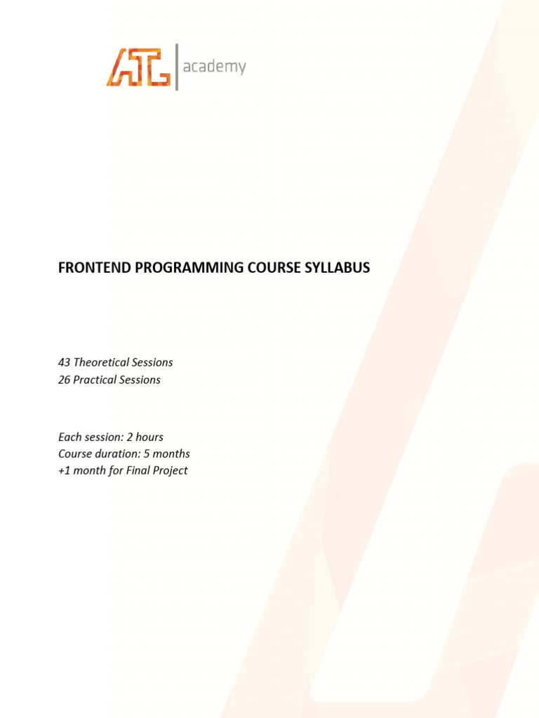 Frontend Programming Syllabus 2024 | PDF | Java Script | Software Development