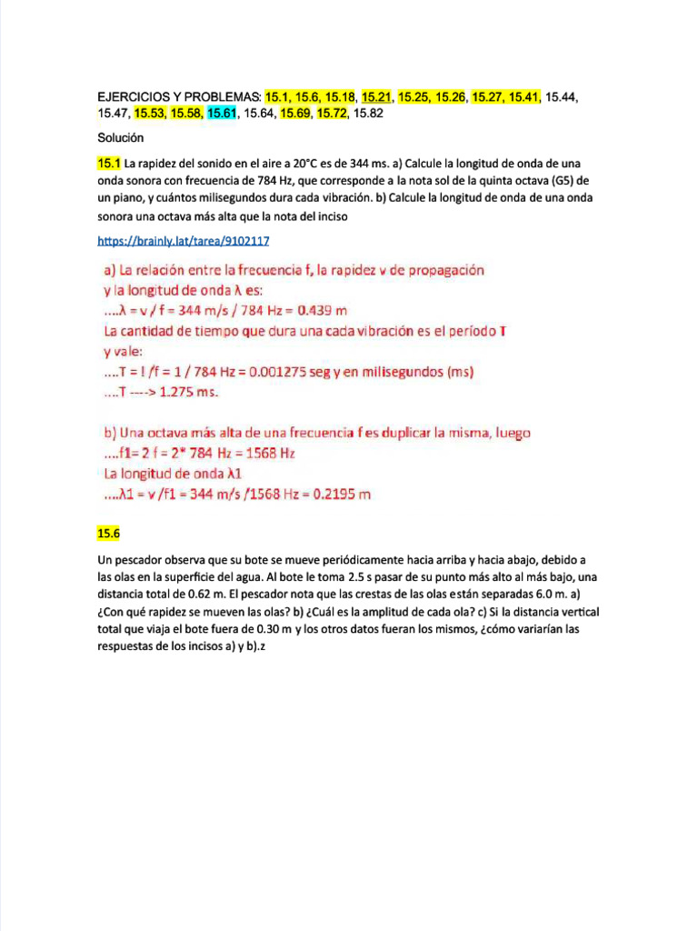 PDF Ejercicios 15 - Compress | PDF | Olas | Sonido