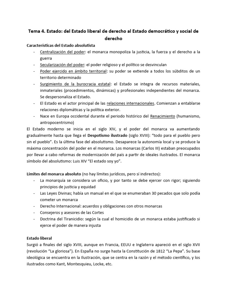 Tema 4. Estado | PDF | Estado (política) | Democracia