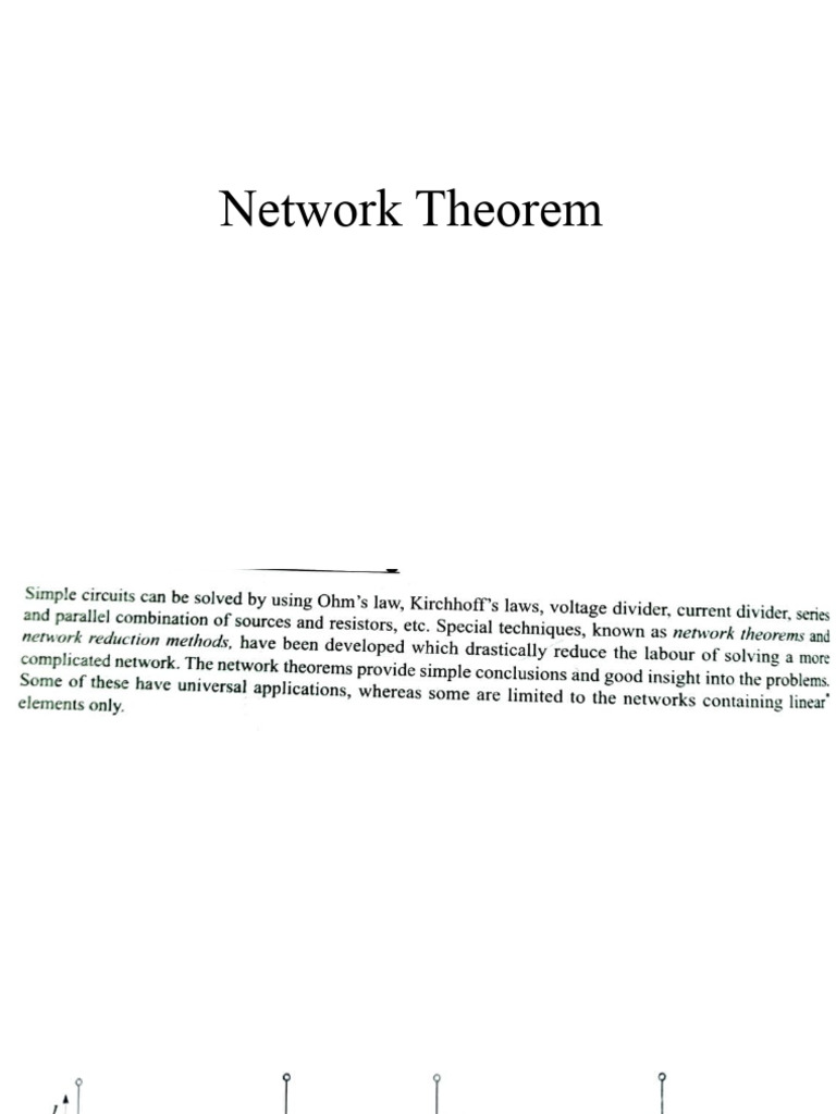Network Theorem | PDF | Computers | Technology & Engineering