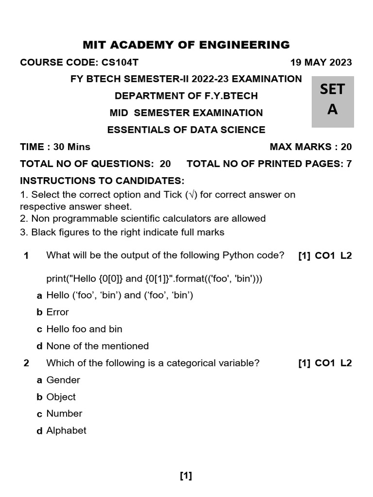 FY Btech - CS - Essentials of Data Science - SEM - II - MAY 2023 | PDF ... FY Btech - CS - Essentials of Data Science - SEM - II - MAY 2023 | PDF ...