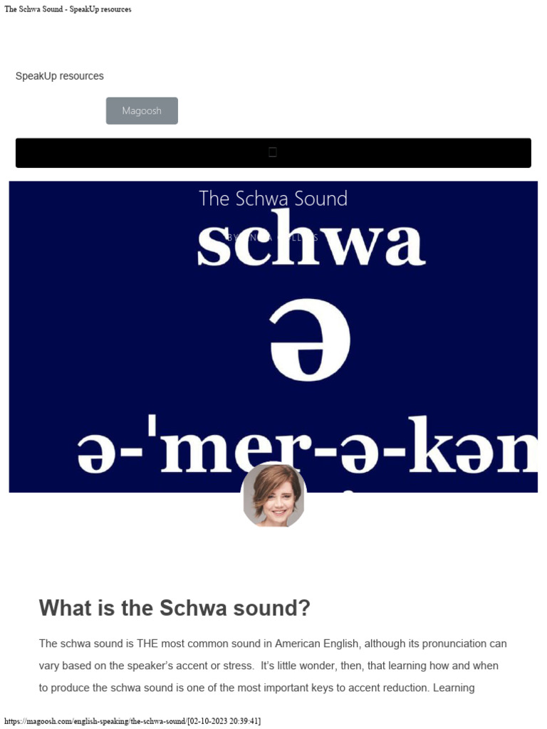 The Schwa Sound - SpeakUp Resources | PDF | Stress (Linguistics ...