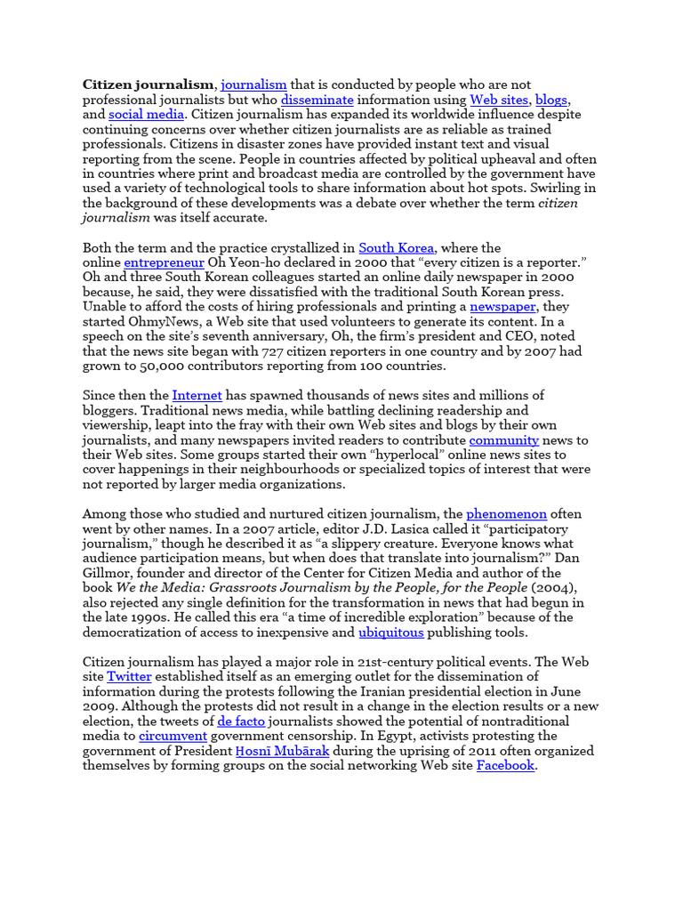 Citizen journalism | PDF | News Media | Journalism