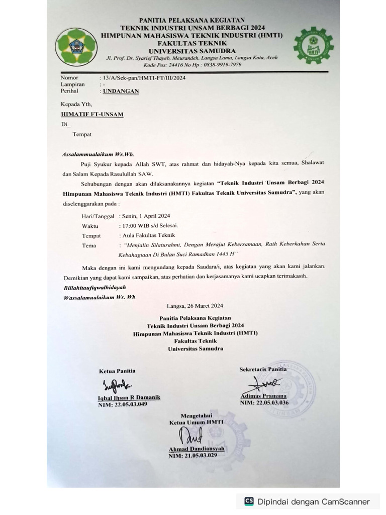 Undangan Himatif | PDF