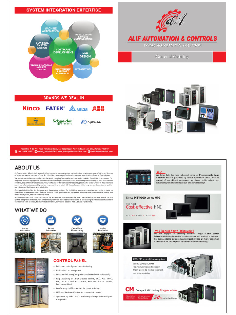 Alif Automotion Broucher | PDF | Automation | Engineering