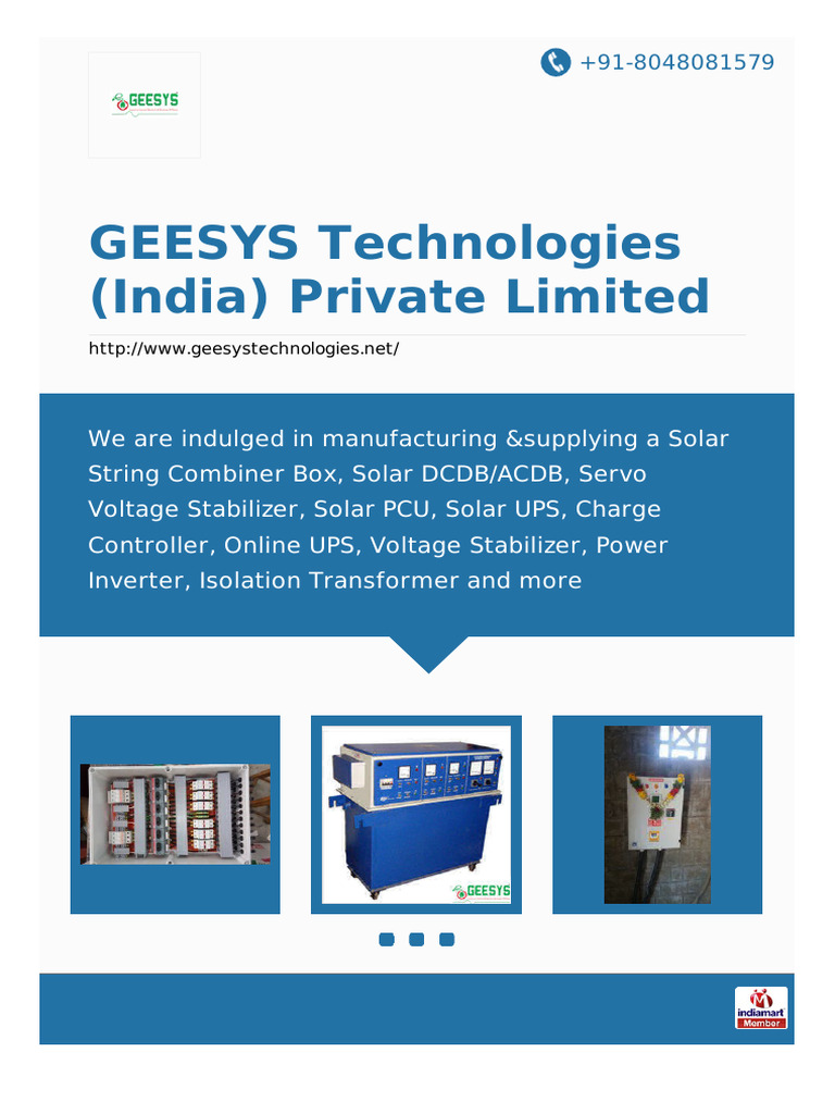 Geesys Products | PDF | Solar Power | Electrical Substation