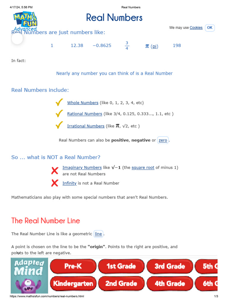 Real Numbers | PDF | Numbers | Real Number