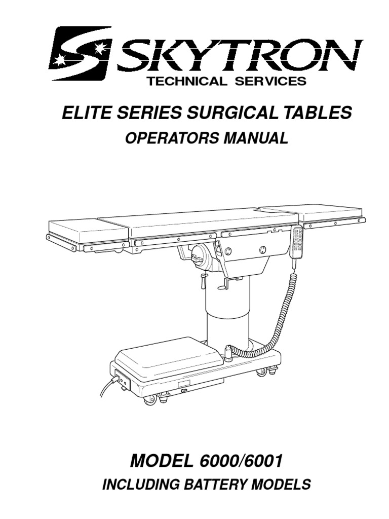 Skytron Elite 6001 Operator's Manual | PDF | Switch