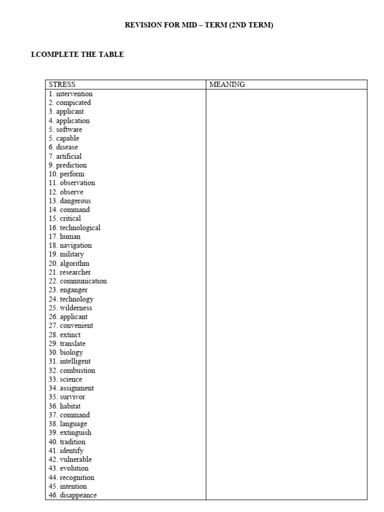 Bản sao của revision- gk 2 | PDF