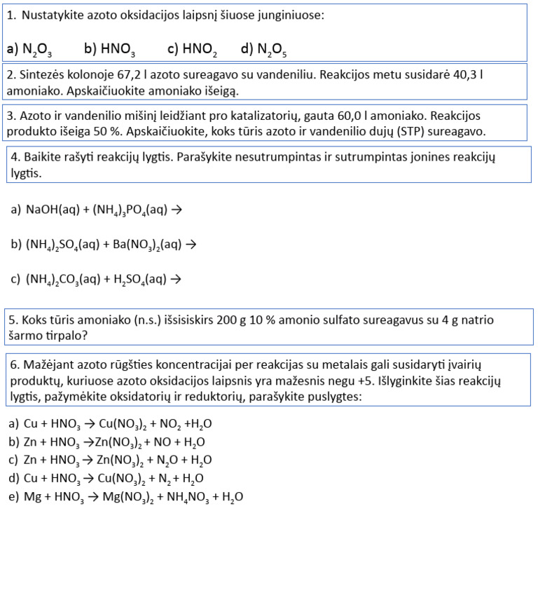 Kartojimas. Azotas Ir Fosforas (Iv Dalis) | PDF