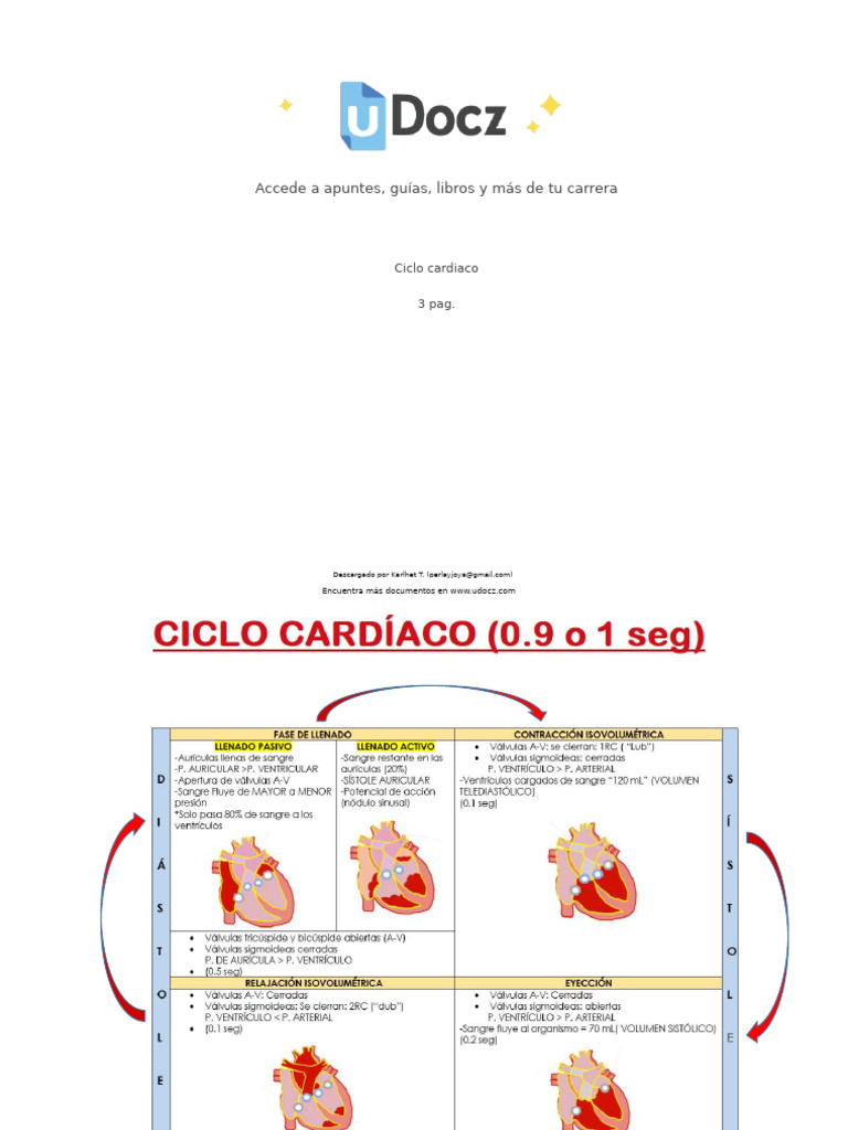 Ciclo Cardíaco: Fases y Válvulas | PDF | Fisiología | Órgano (anatomía)