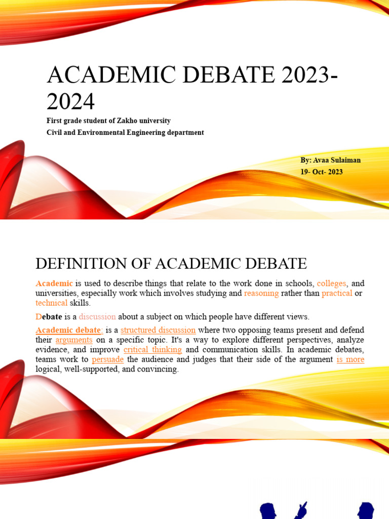 Academic Debate 2023-2024: First Grade Student of Zakho University ...