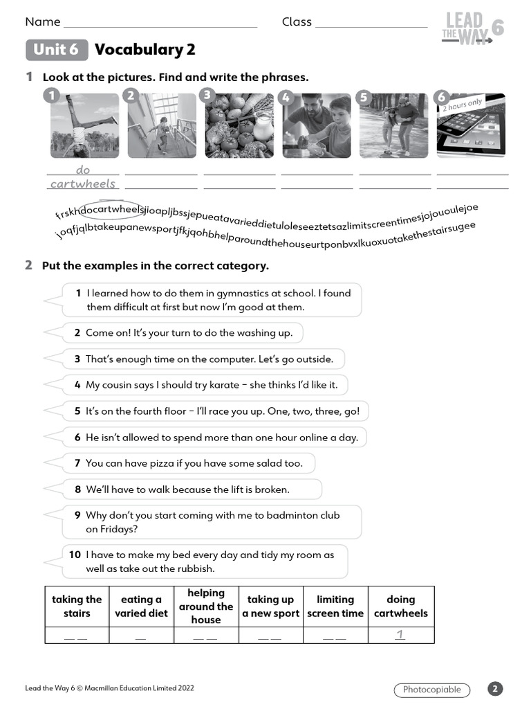 LTW 6 Worksheets U6 Vocabulary 2 | PDF