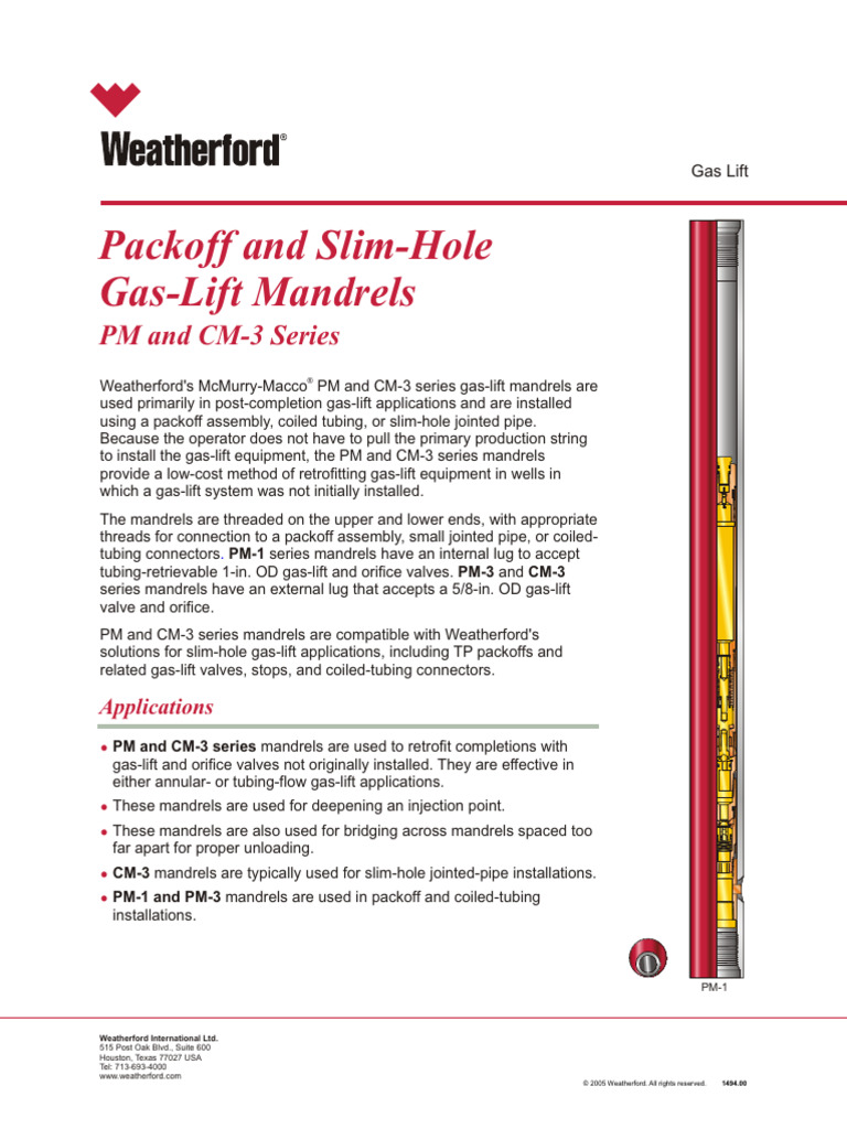 Packoff and Slim Hole Gas Lift Mandrels | Download Free PDF | Pipe ...