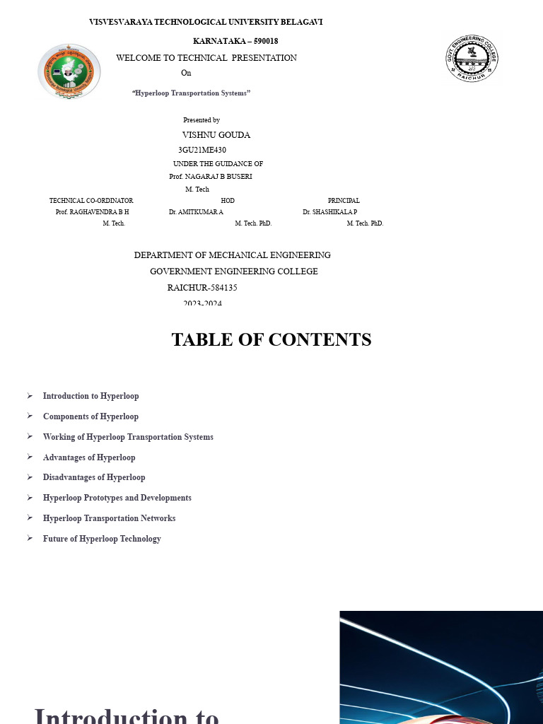 Introduction To Hyperloop | PDF | Hyperloop | Efficient Energy Use