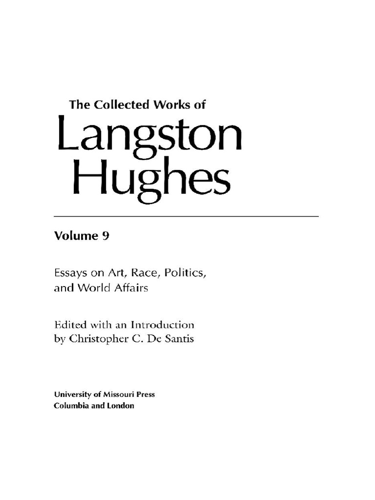 HUGHES Langston Essay + Poems | PDF