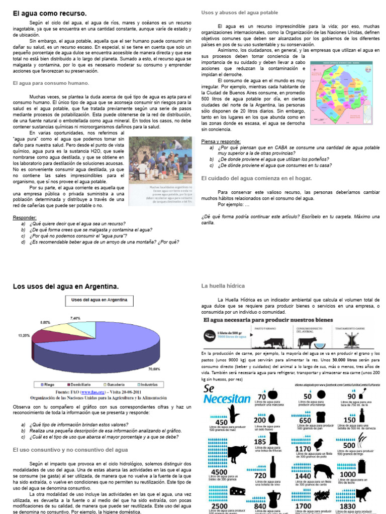 El Agua Como Recurso. 1°año - 094138 | PDF | Agua | Agua potable