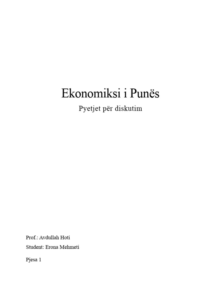 Pyetje Për Diskutim Ekp | PDF