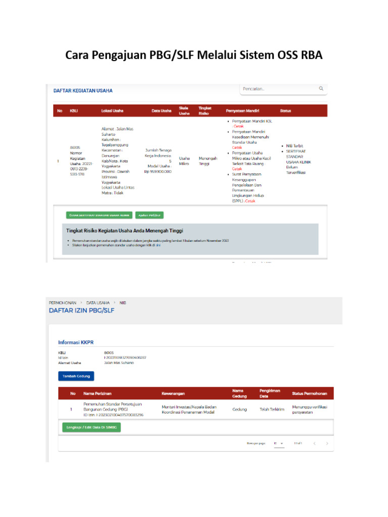 Cara Pengajuan PBG Atau SLF Melalui Sistem OSS RBA | PDF | Pengelolaan Keuangan & Uang | Komputer