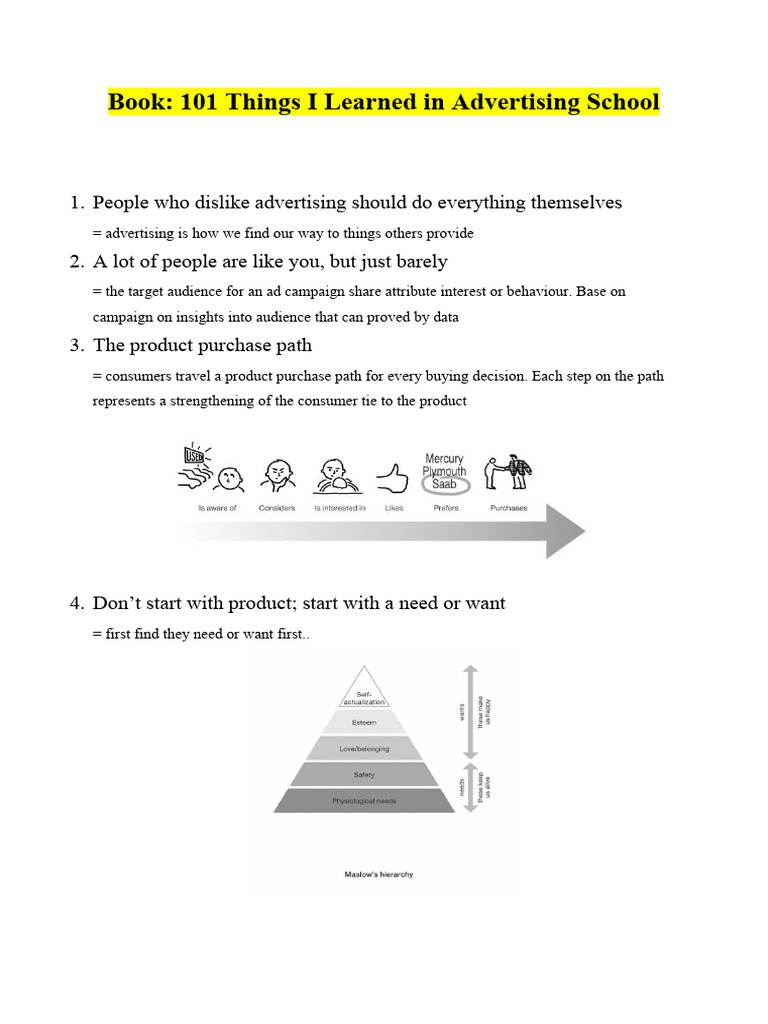 Book - 101 Things I Learning in Advertising School | PDF | Advertising ...
