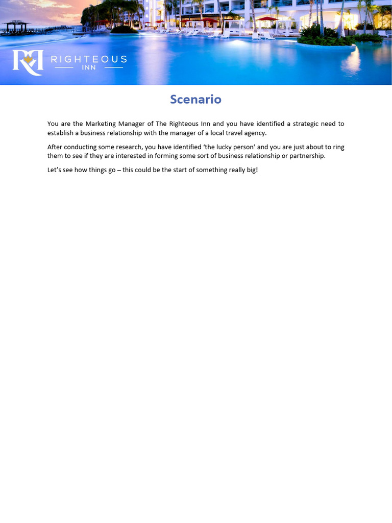 SITXMGT005 Role-Play 1 - Scenario | PDF | Law | Business