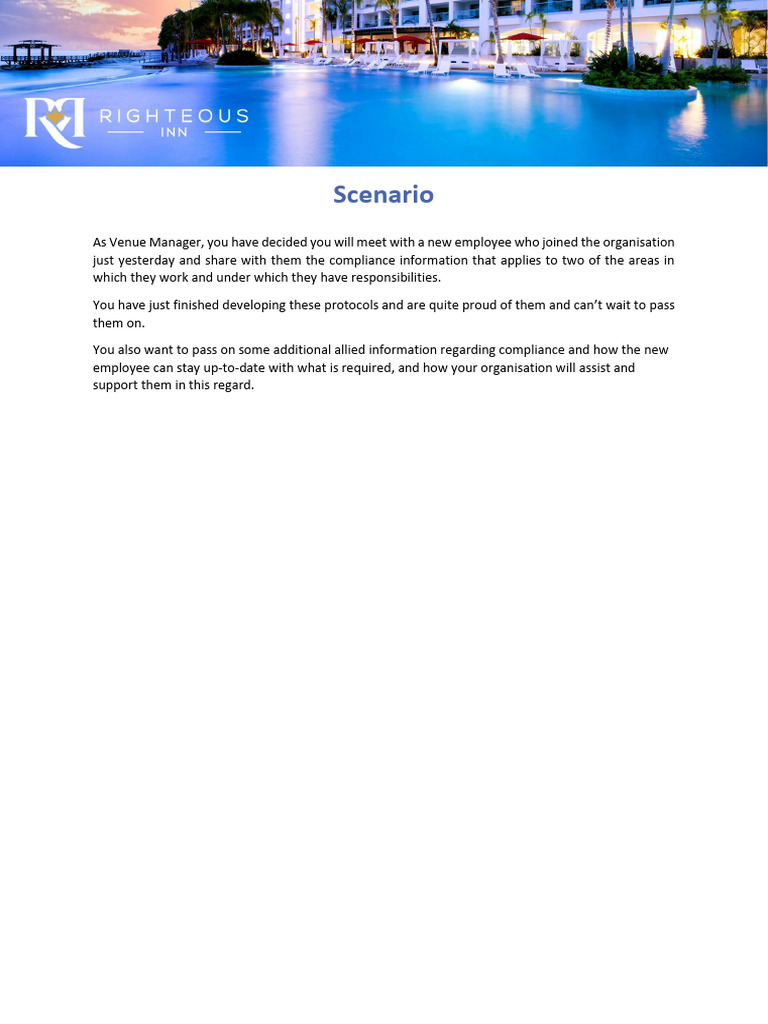 SITXGLC002 Role-play 2 - Scenario | PDF