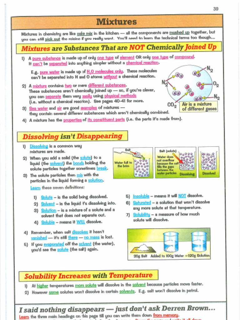 7E Separating Mixtures Summary | PDF