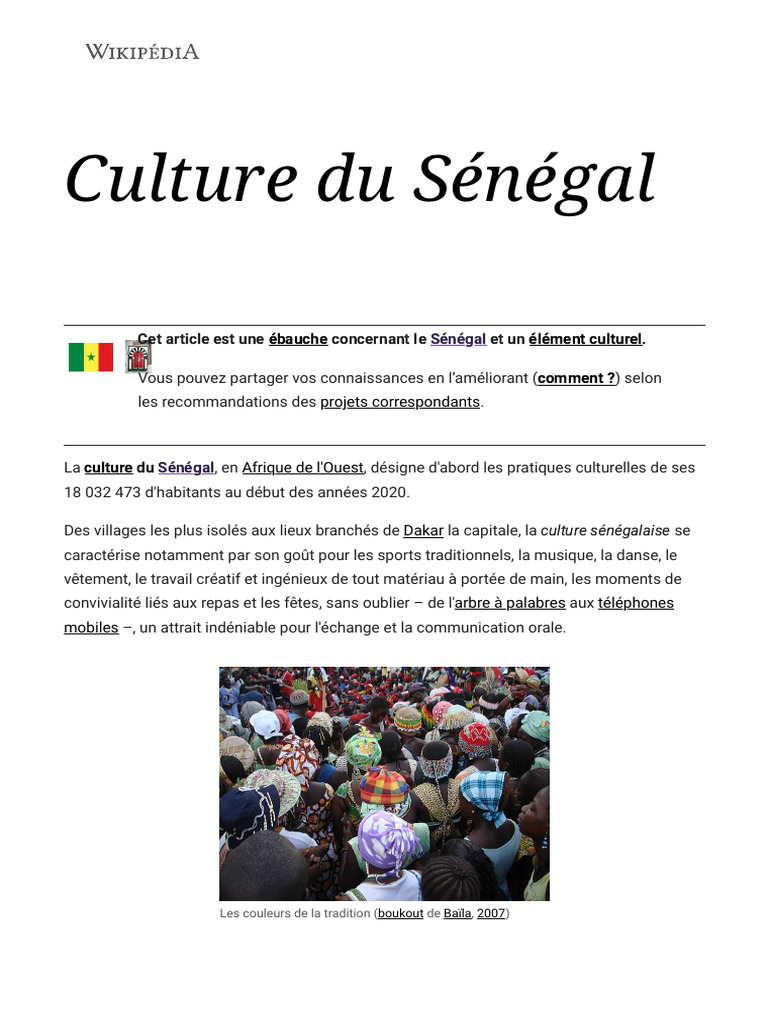 Culture et traditions du Sénégal | PDF | Sénégal