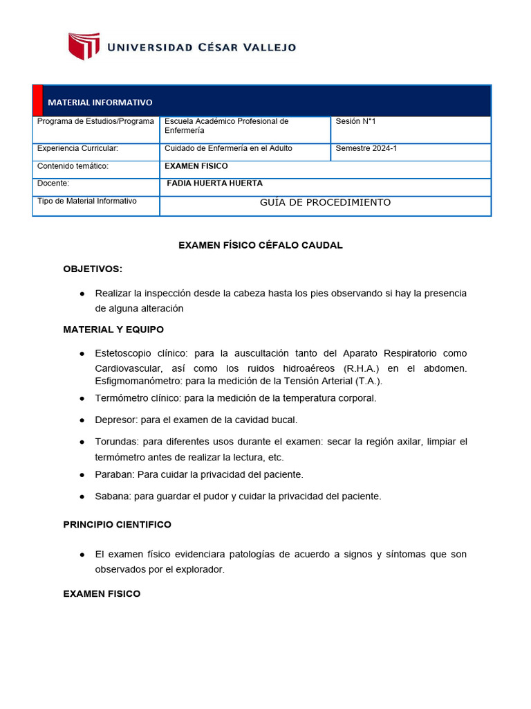 Guia de Examen Fisico | PDF | Anatomía