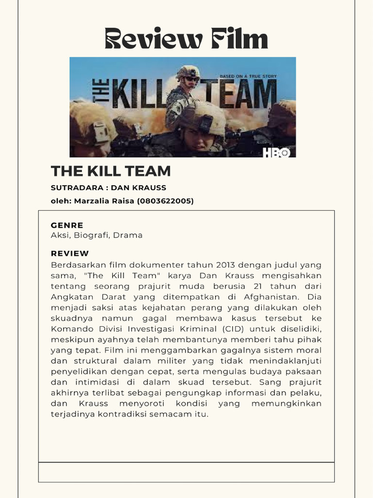 Review Film The Kill Team | PDF