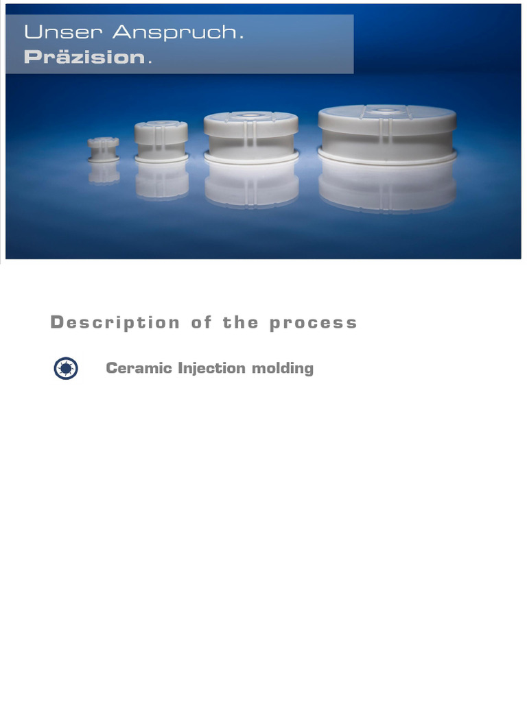Description of The Process - Ceramic Injection Molding | PDF | Sintering | Ceramics
