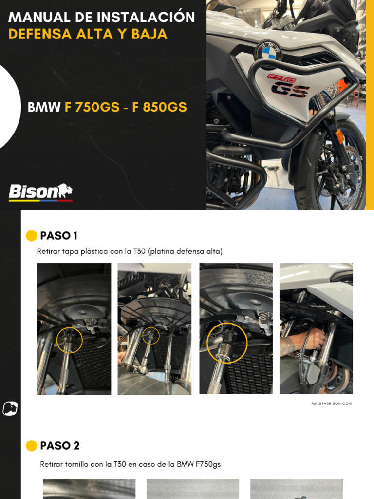 Instalación Defensa BMW F 750/850 GS | PDF | Metalurgia