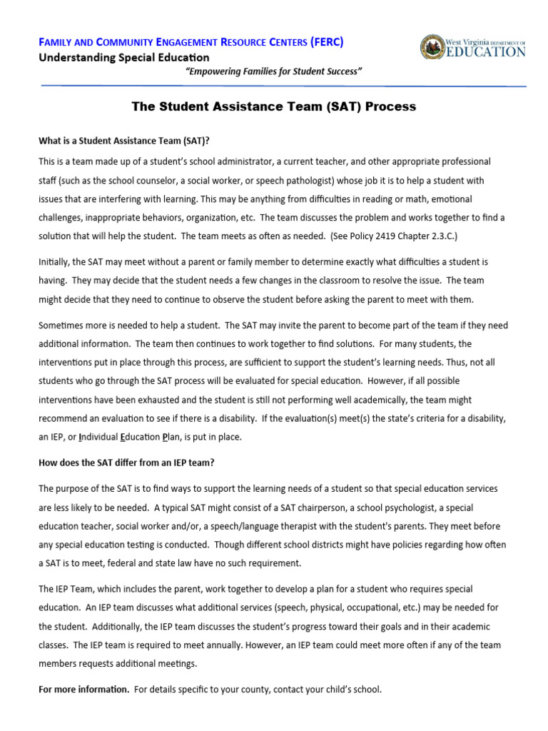 The SAT Process | PDF | Individualized Education Program | Special Education