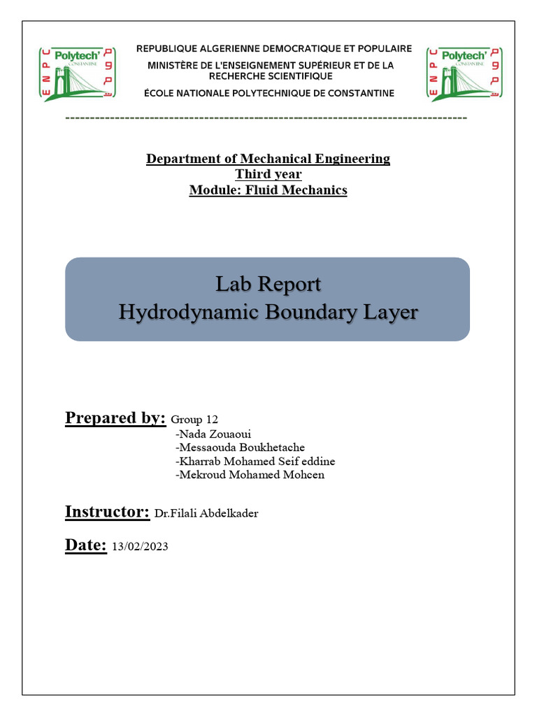 TP MDF | PDF | Boundary Layer | Reynolds Number