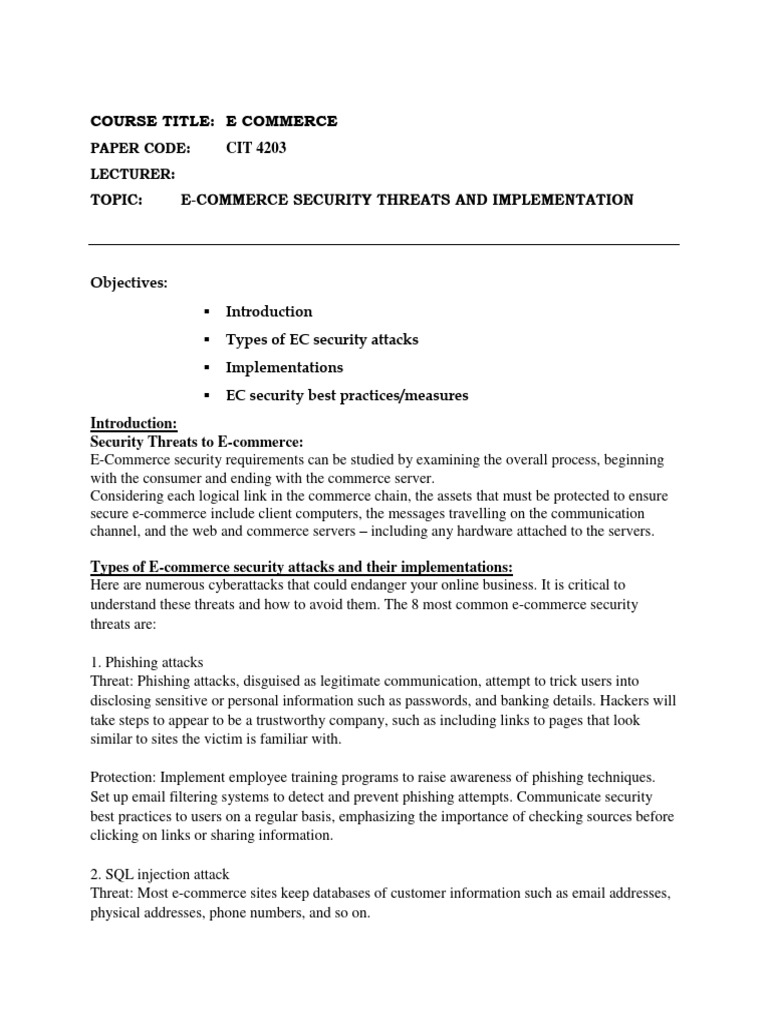 Ec Security Threats Pdf Security Computer Security