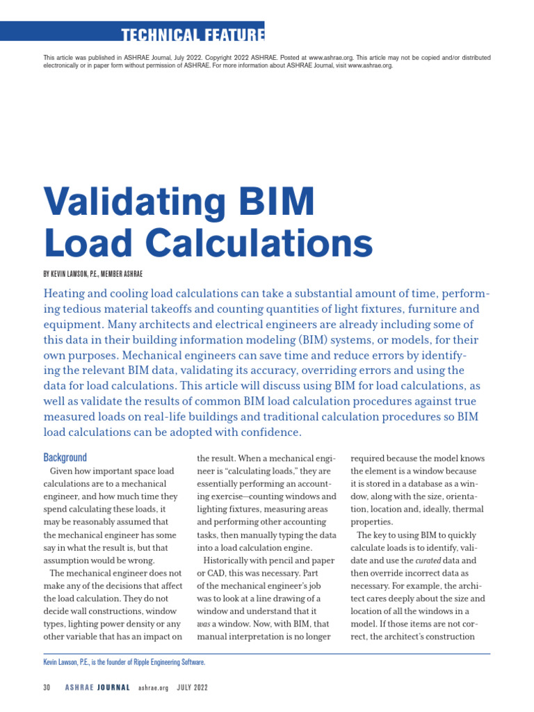 2022 07 Technical Feature - Validating BIM Load Calculations - Lawson ...