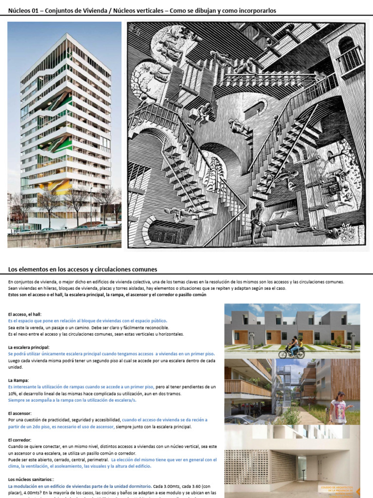 Conj Viviendas-05-Núcleos Verticales y Humedos-Analisis | PDF | Escalera | Ascensor
